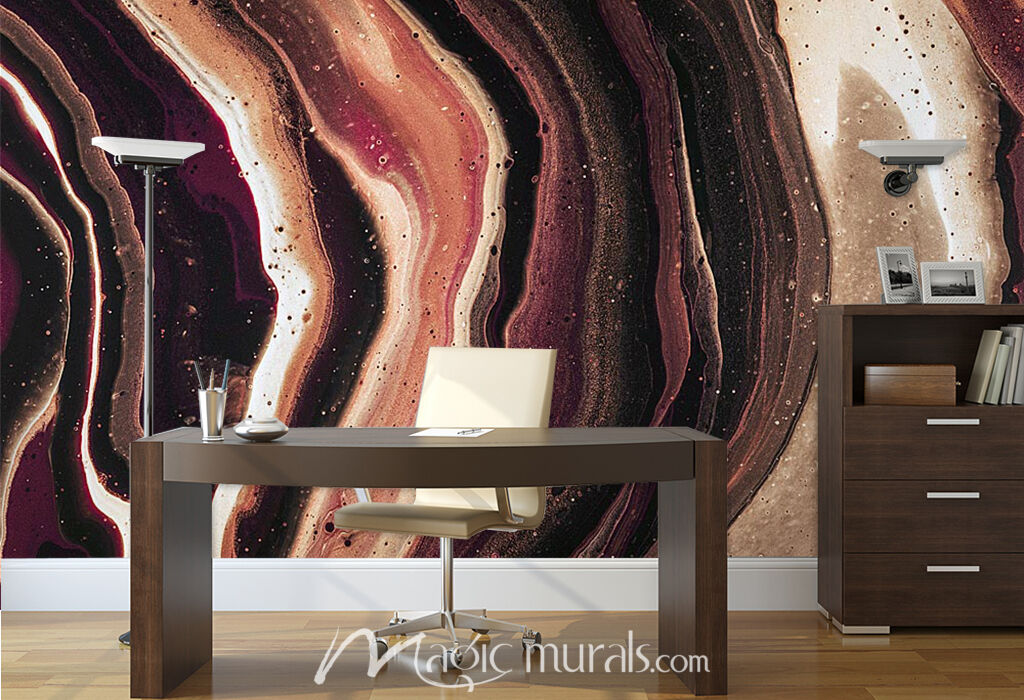 Abstract Red Geode Wallpaper Wall Mural by Magic Murals