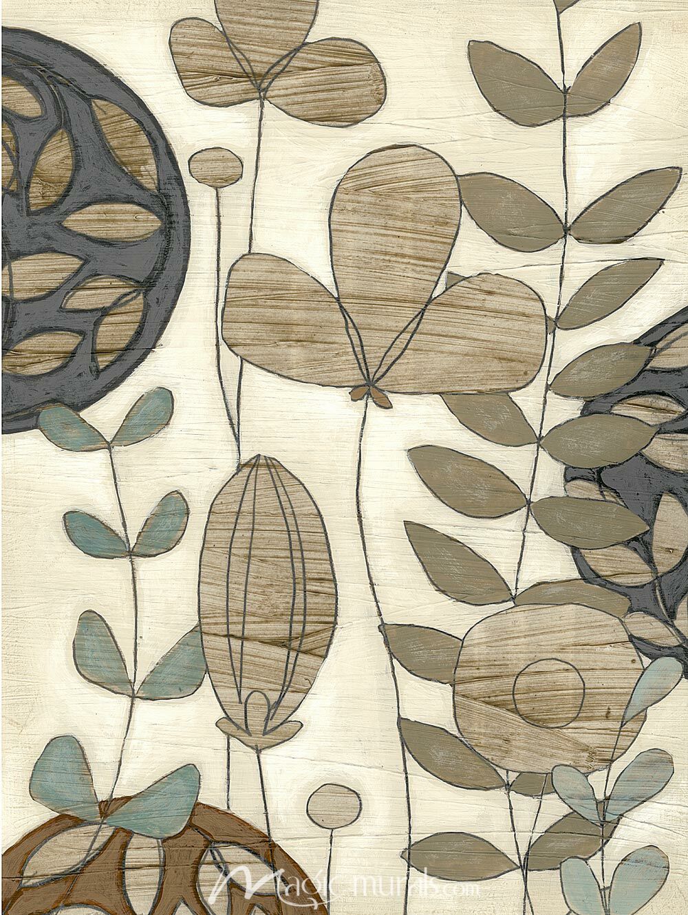 Garden Contours II Wallpaper Wall Mural by Magic Murals