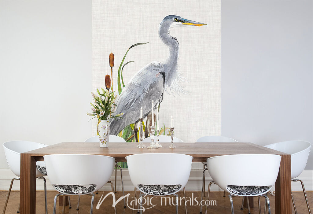 Waterbirds & Cattails I Wallpaper Mural by Magic Murals