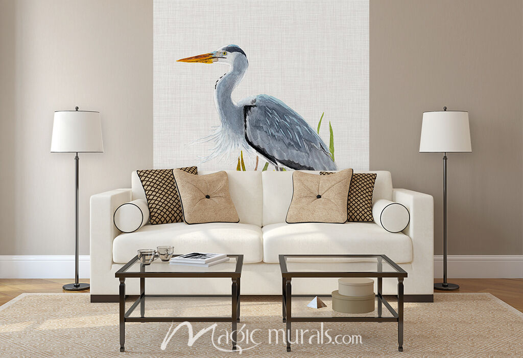 Waterbirds & Cattails II Wallpaper Mural by Magic Murals