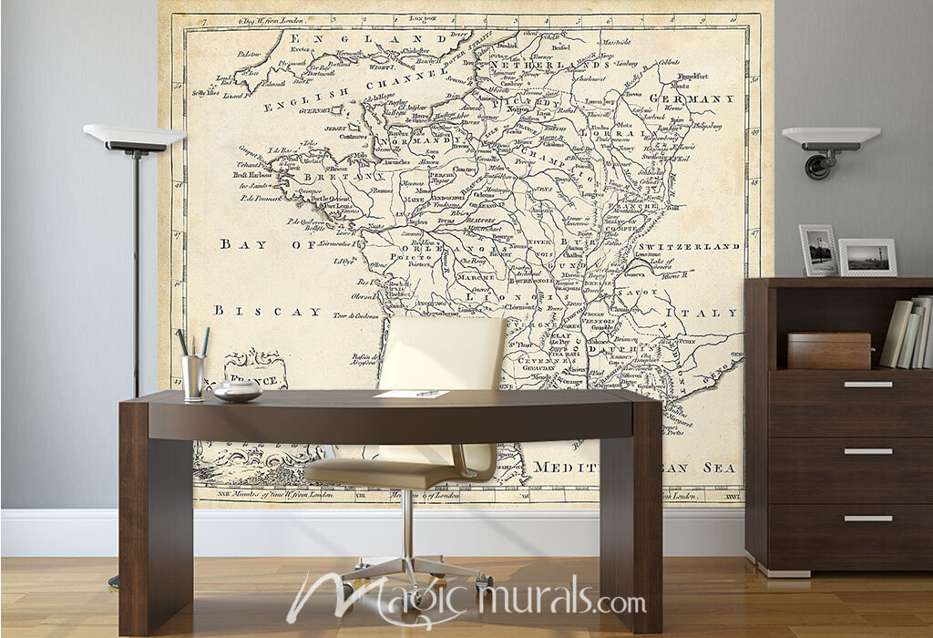 Map of France Wallpaper Wall Mural by Magic Murals
