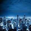 Blue Chicago Wallpaper Wall Mural by Magic Murals