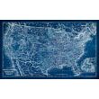 US Map Blueprint Wallpaper Wall Mural by Magic Murals
