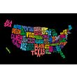 United States Map Word Cloud Wallpaper Mural by Magic Murals