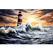 Off Shore Tower Lighthouse Wallpaper Mural by Magic Murals